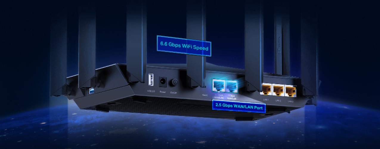 TP-LINK ARCHER AX90 Ασύρματο Router Wi-Fi 6 με 4 Θύρες Ethernet | Public